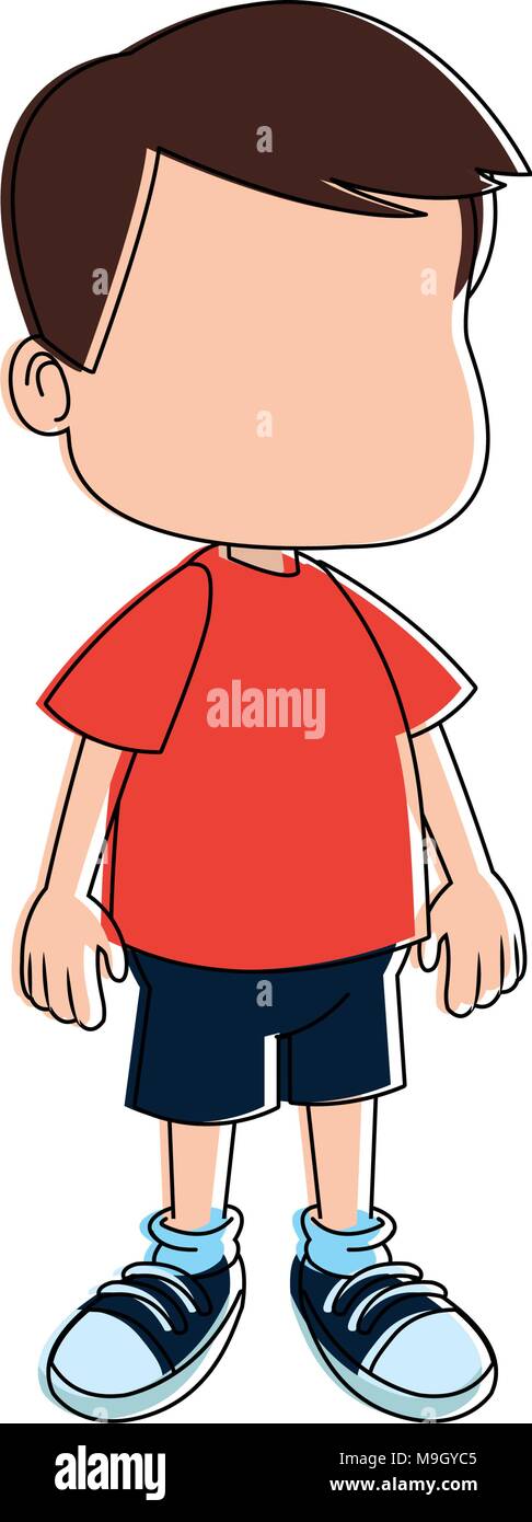 Cute boy faceless cartoon vector illustration graphic design Stock ...