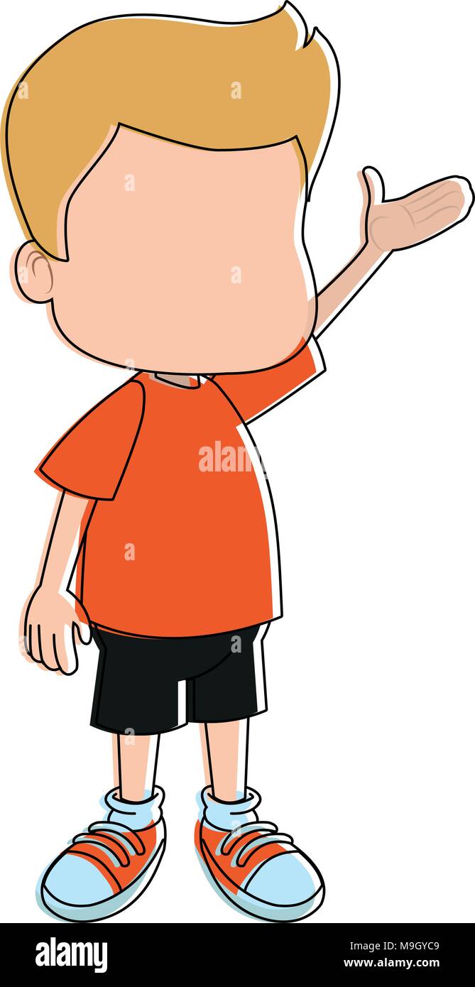 Cute boy faceless cartoon vector illustration graphic design Stock ...