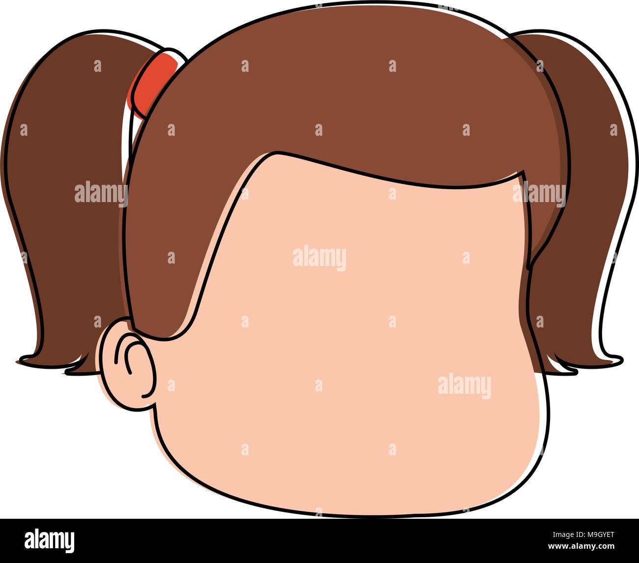 Cute girl faceless cartoon vector illustration graphic design Stock ...