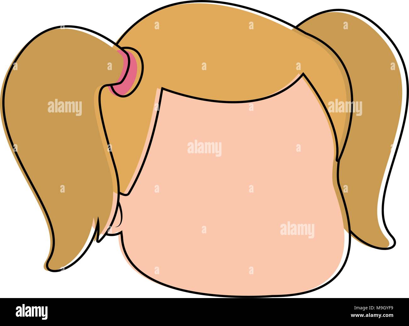 Cute girl faceless cartoon vector illustration graphic design Stock ...