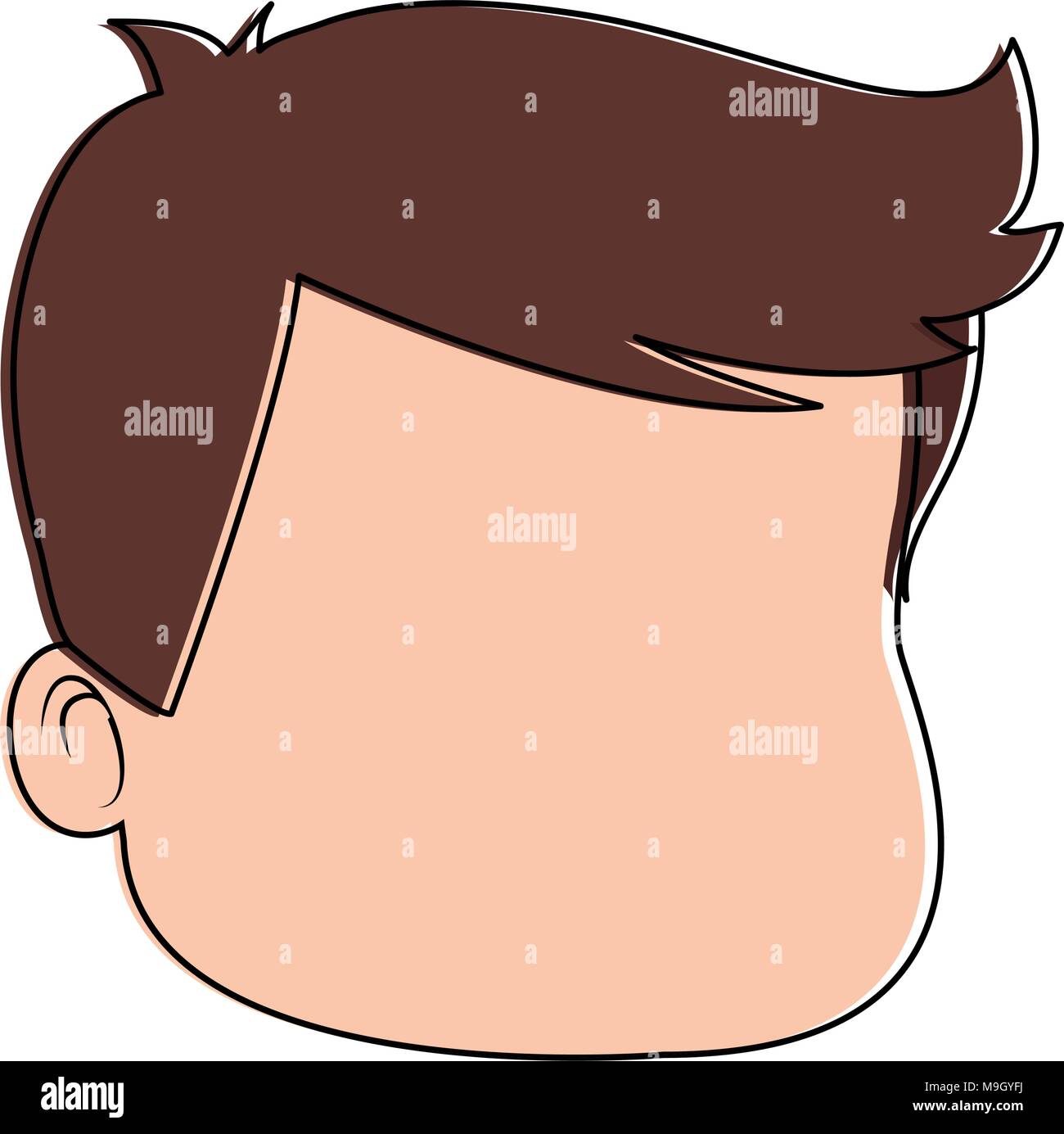 Cute boy faceless cartoon vector illustration graphic design Stock ...