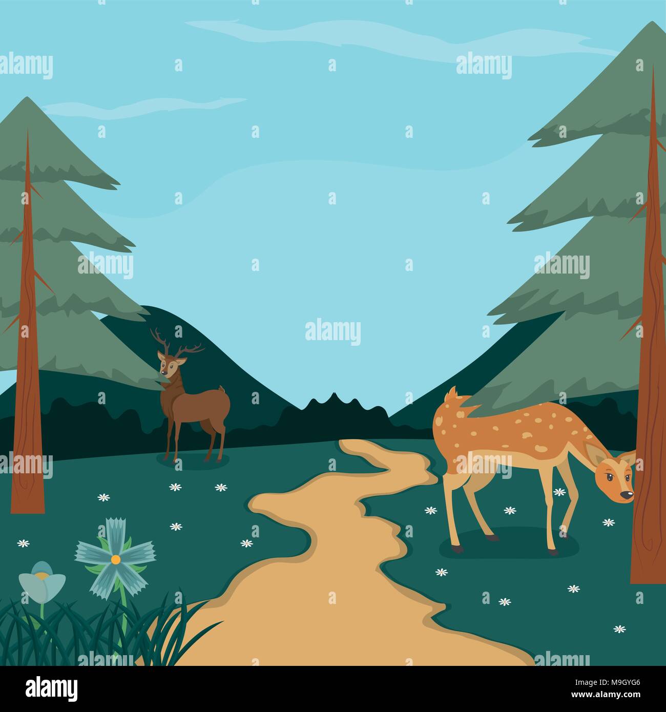 Beautiful forest landscape Stock Vector Image & Art - Alamy