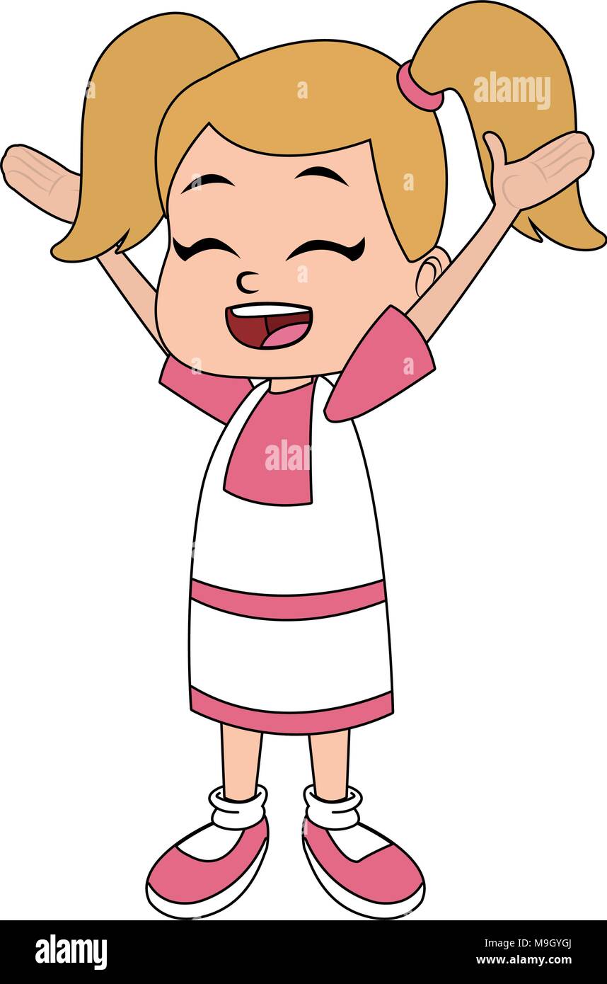 Cute girl cartoon vector illustration graphic design Stock Vector Image ...