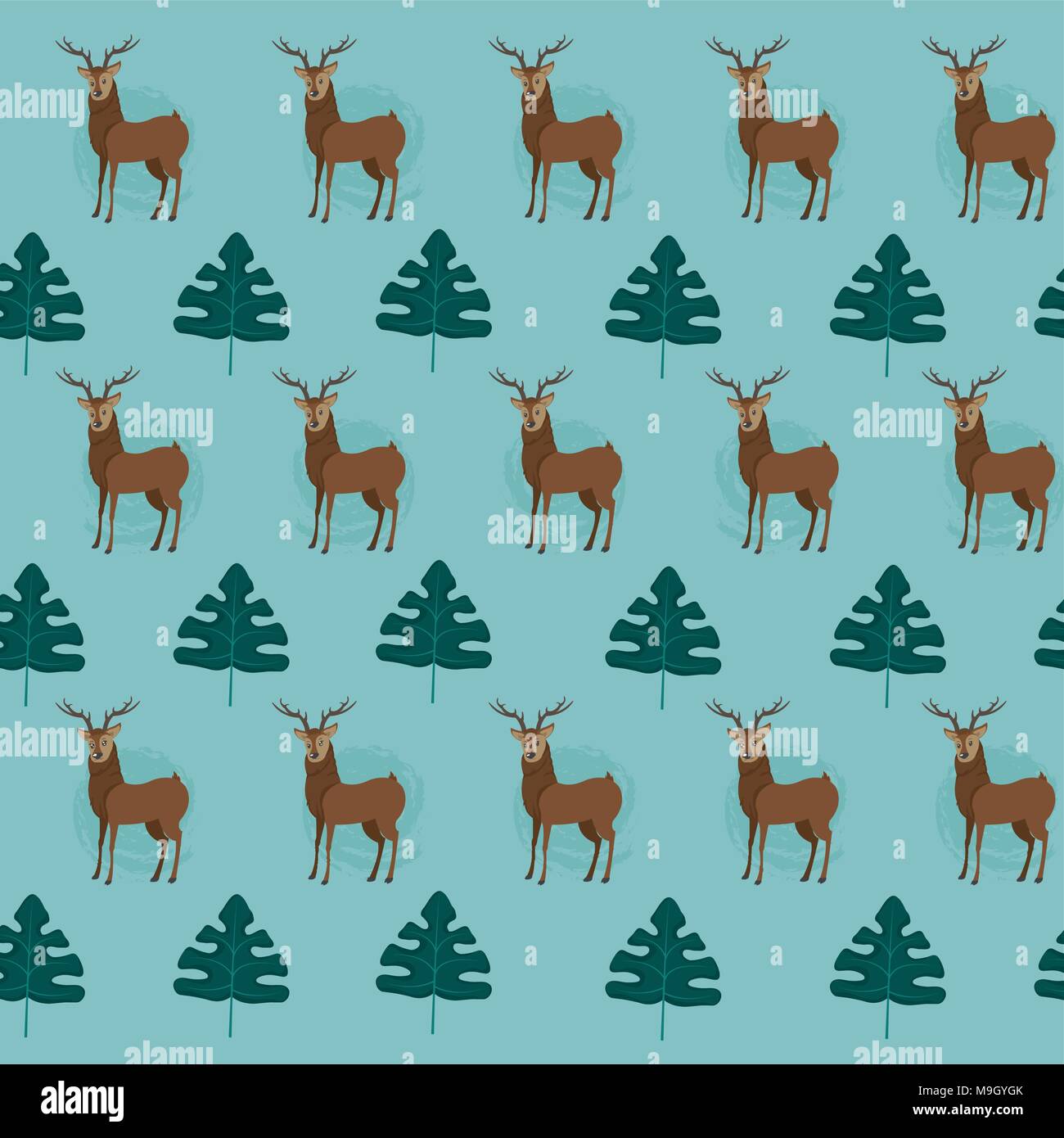 Wild animals and nature pattern background Stock Vector Image & Art - Alamy