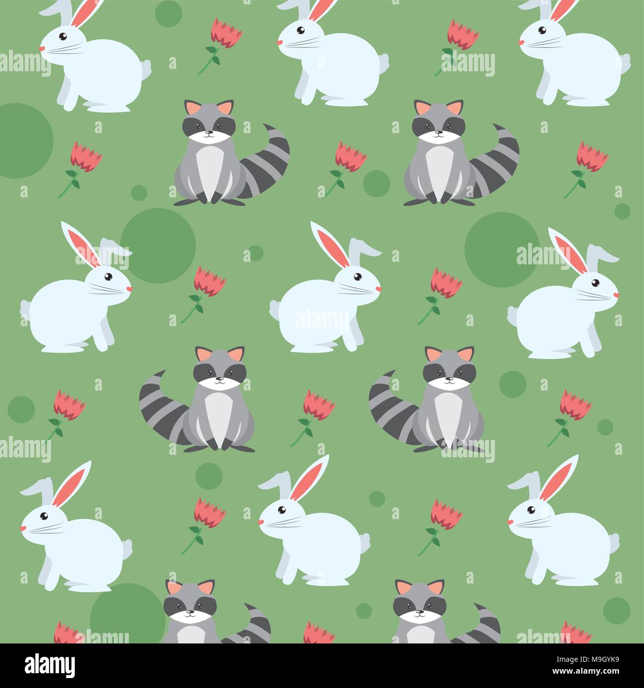 Wild animals and nature pattern background Stock Vector Image & Art - Alamy