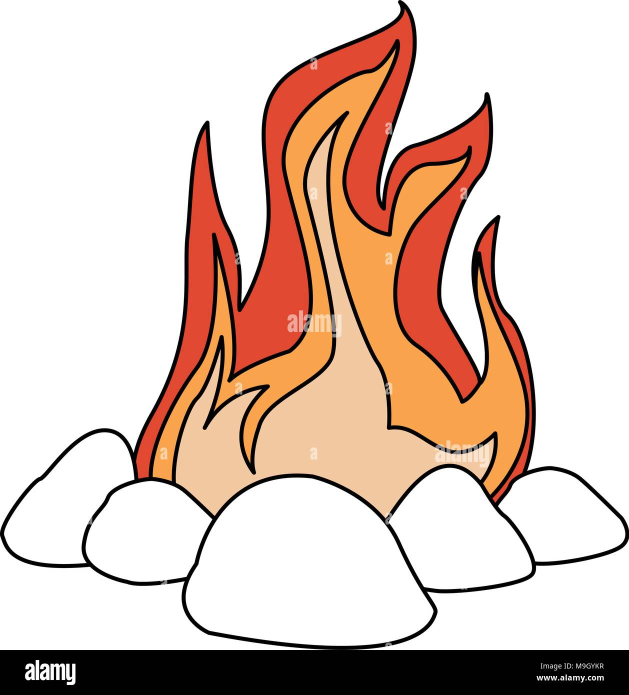 Bonfire cartoon isolated vector illustration graphic design Stock ...