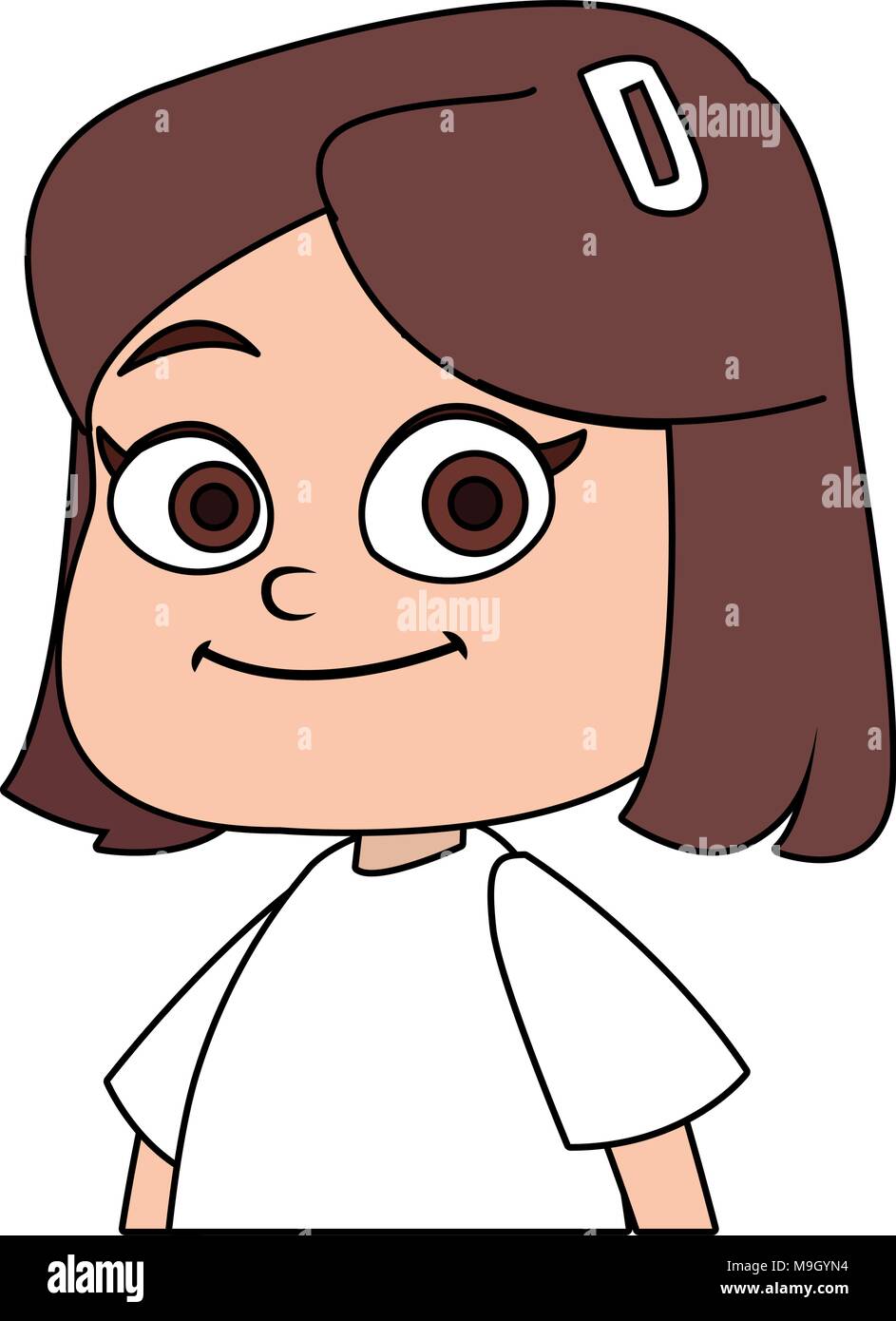 Cute girl cartoon vector illustration graphic design Stock Vector Image ...