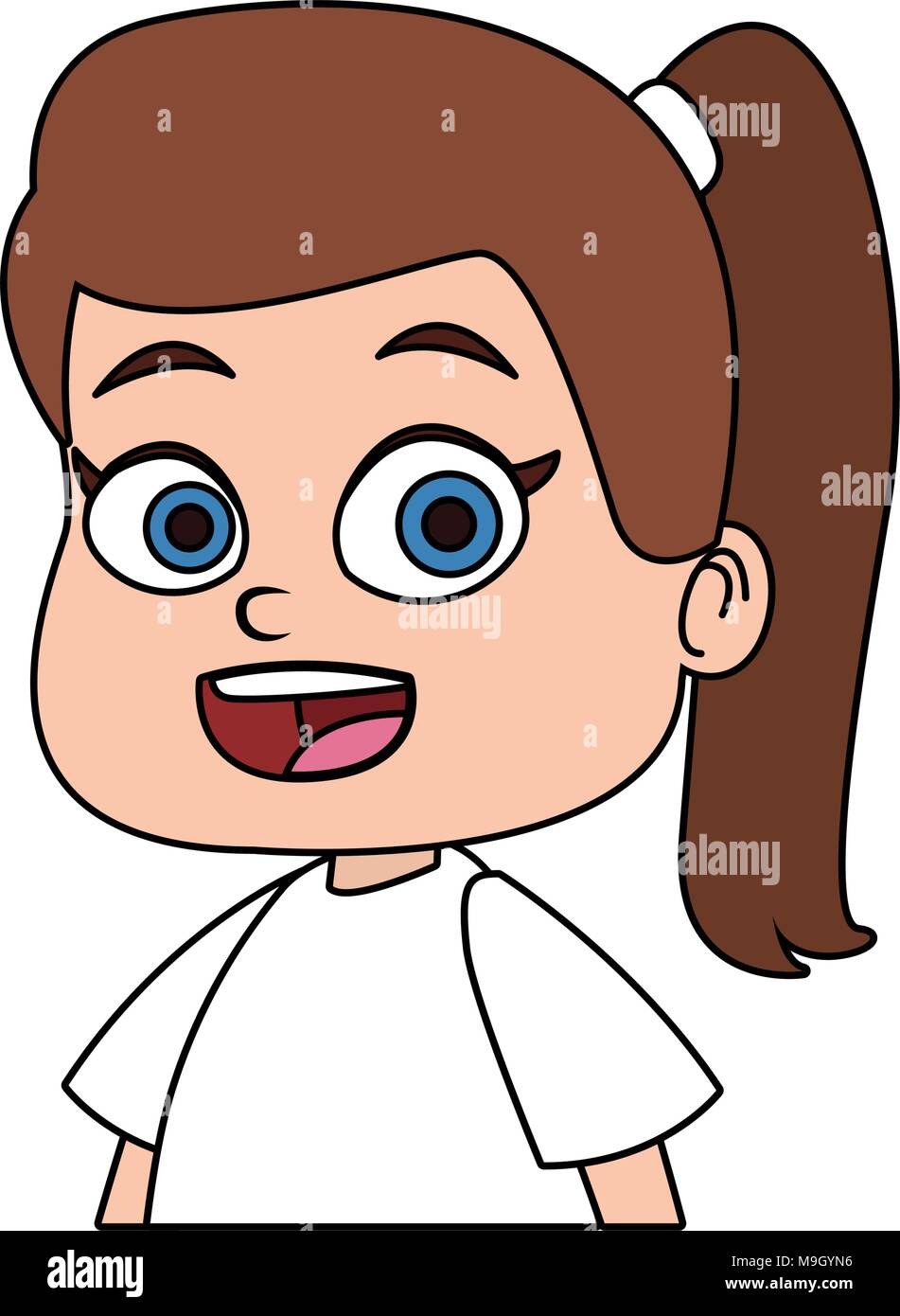 Cute girl cartoon vector illustration graphic design Stock Vector Image ...