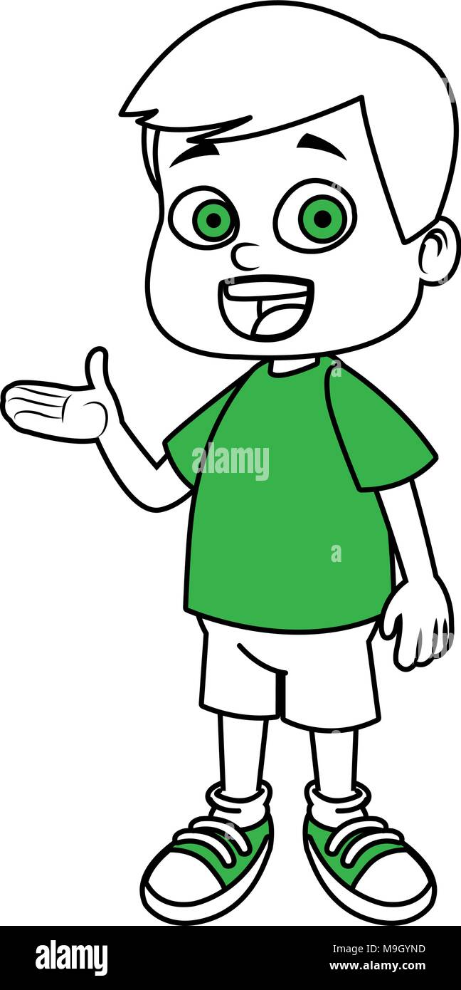 Cute boy cartoon vector illustration graphic design Stock Vector Image ...