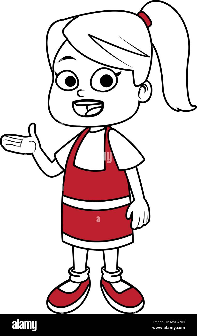 Cute girl cartoon vector illustration graphic design Stock Vector Image ...