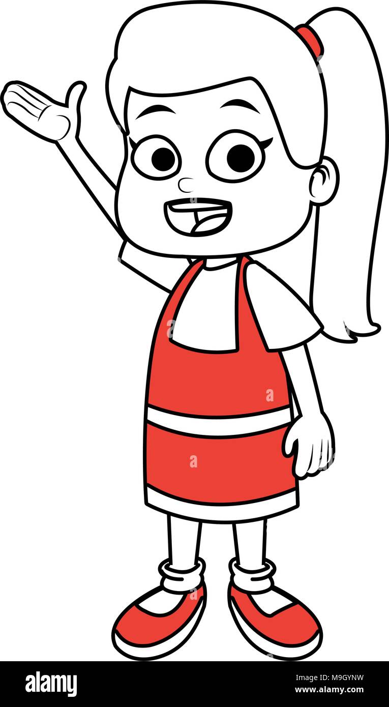 Cute girl cartoon vector illustration graphic design Stock Vector Image ...