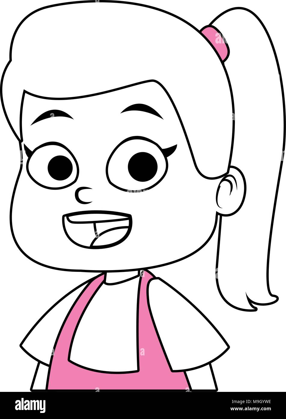 Cute girl cartoon vector illustration graphic design Stock Vector Image ...