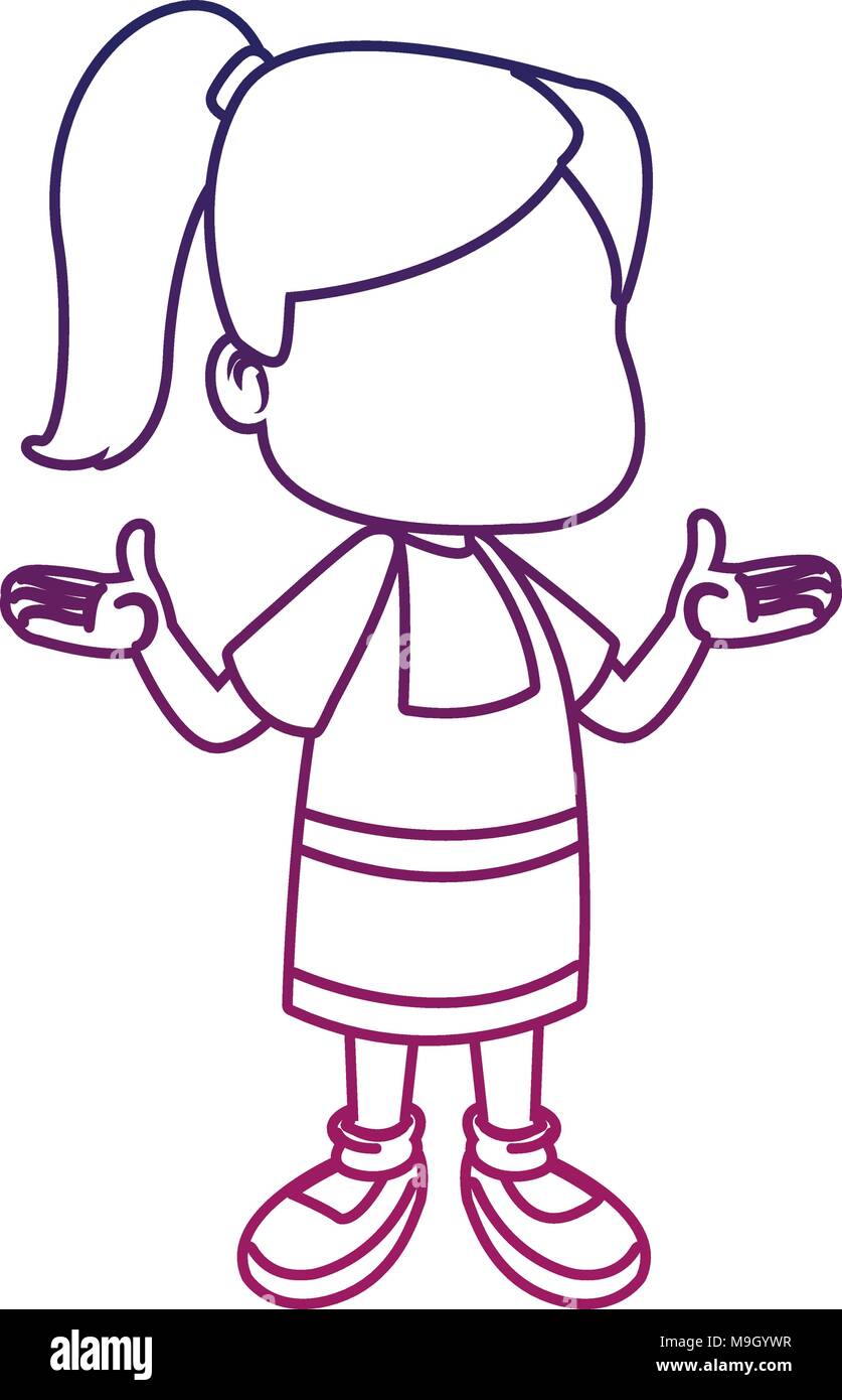 Cute girl faceless cartoon vector illustration graphic design Stock ...