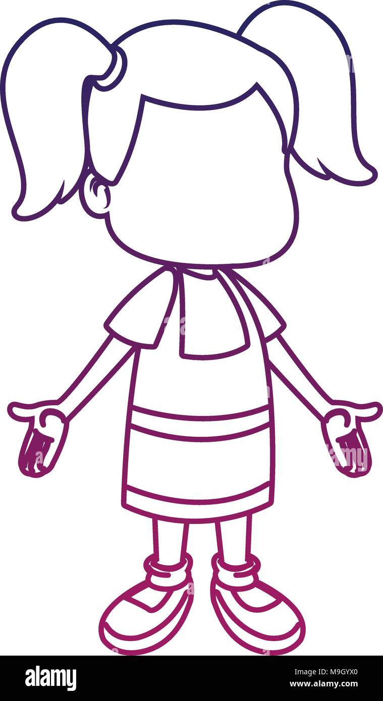 Cute girl faceless cartoon vector illustration graphic design Stock ...