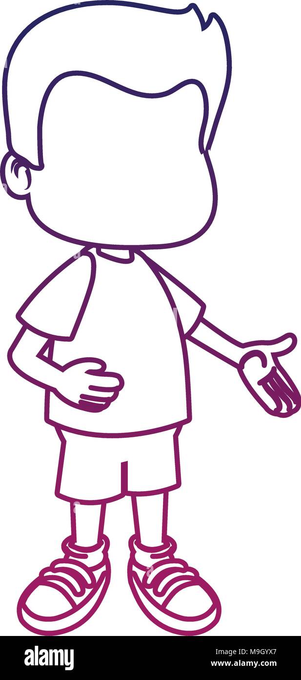 Cute boy faceless cartoon vector illustration graphic design Stock ...