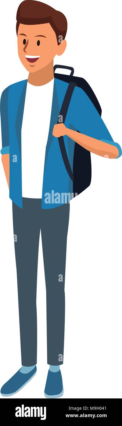 Young male student cartoon vector illustration graphic design Stock ...