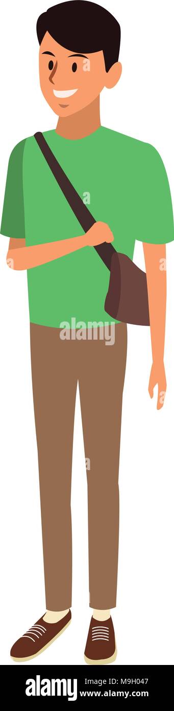 Young male student cartoon vector illustration graphic design Stock ...