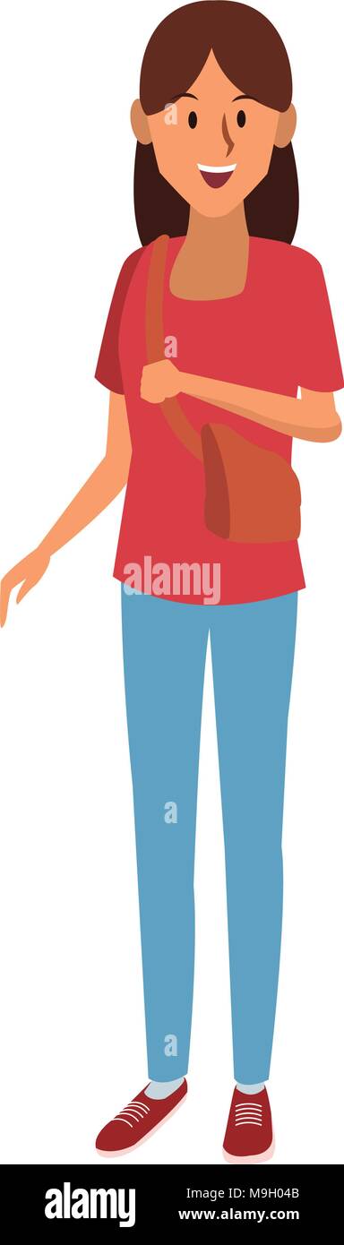 Young female student cartoon vector illustration graphic design Stock ...