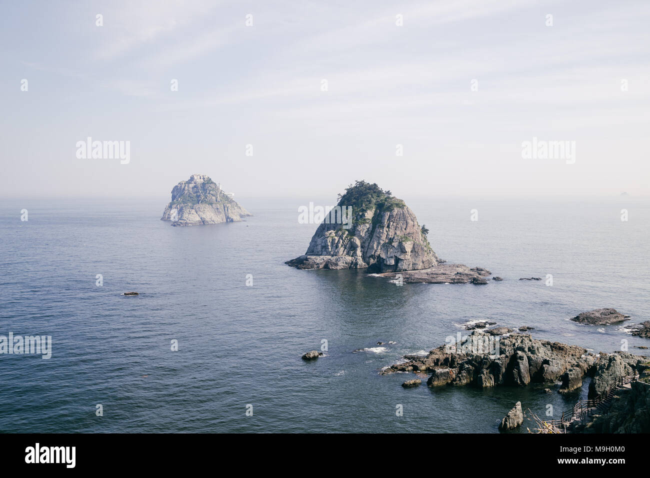 Oryukdo islands with blue ocean in Busan, Korea Stock Photo - Alamy
