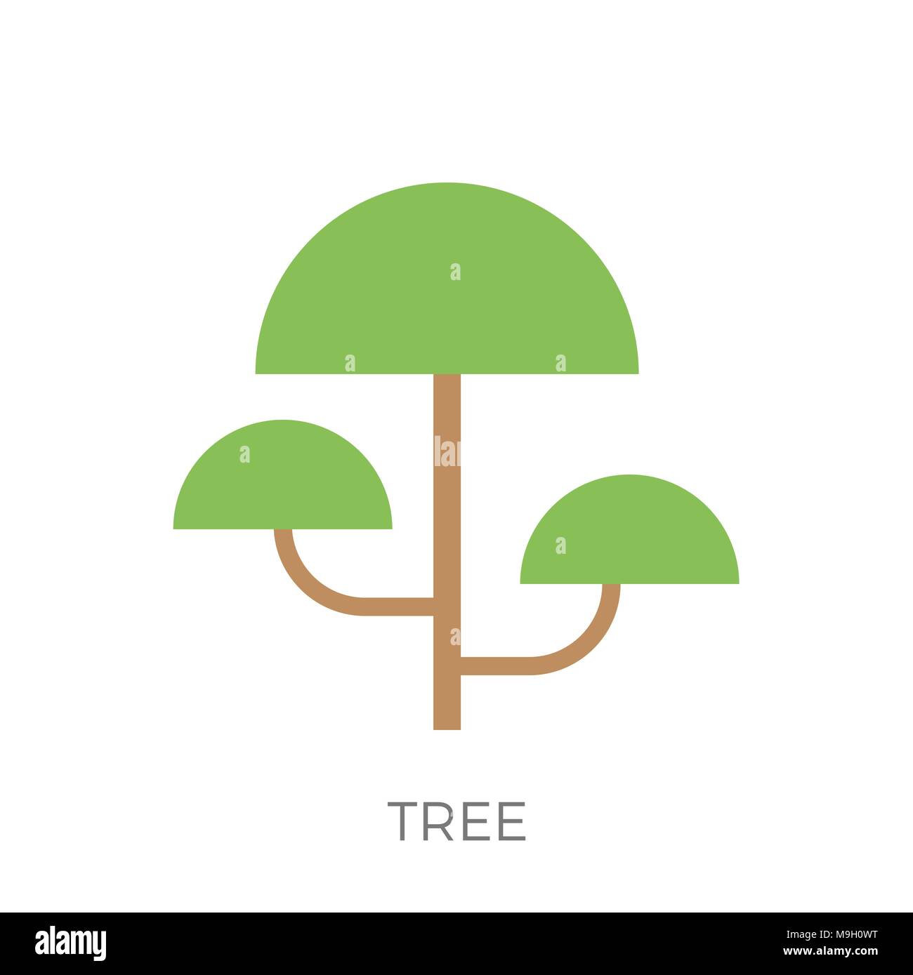 Tree in a Flat Design. Isolated on White Background. Vector Icon Stock ...