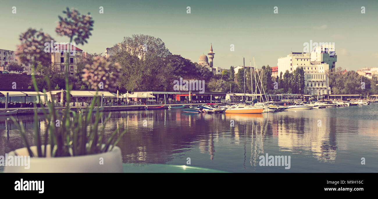 View of the port of Constanta on the Black sea shore, Romania Stock ...