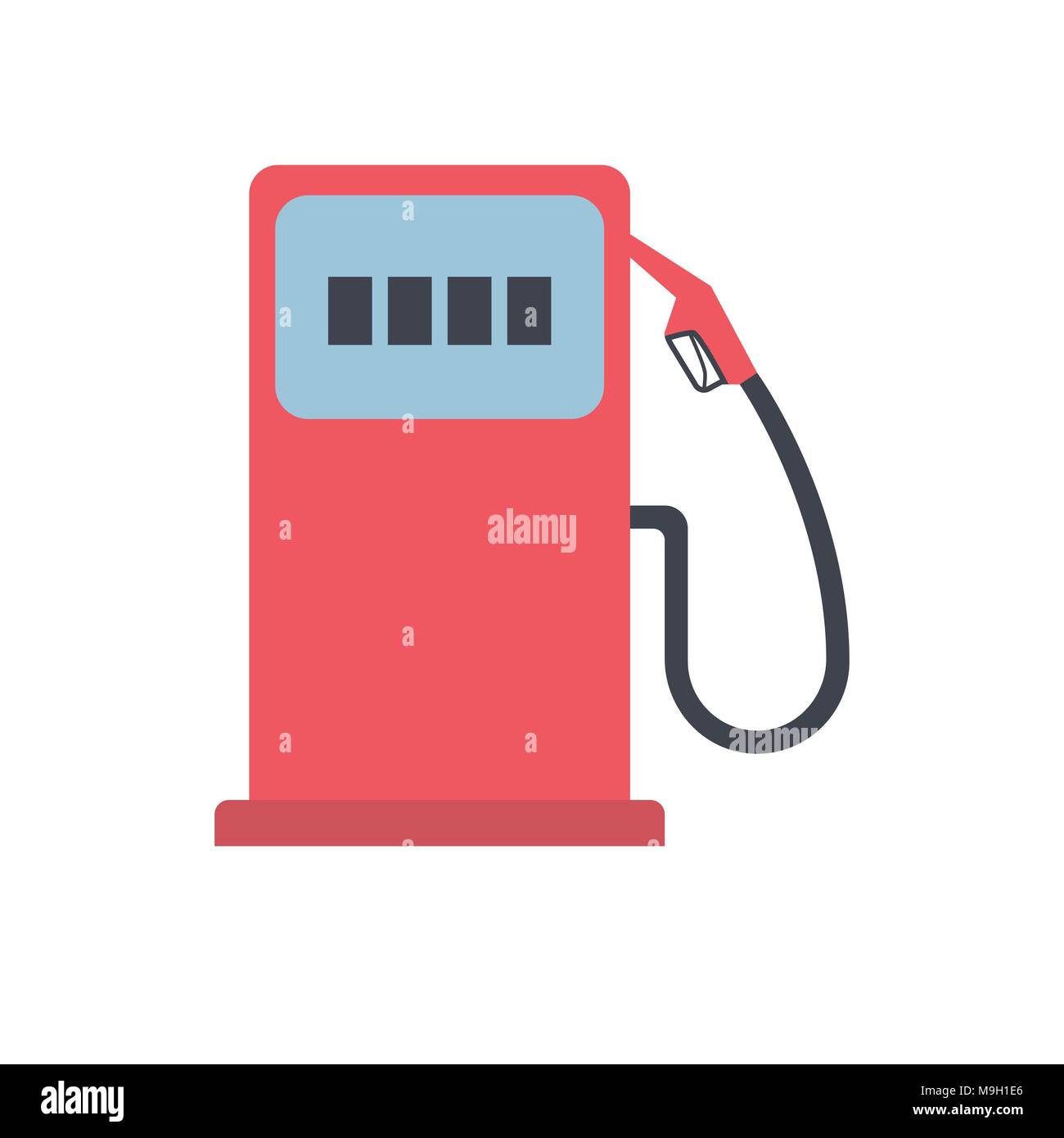 Gas Station Pump Icon. Isolated on Green Background. Trendy Flat Style ...
