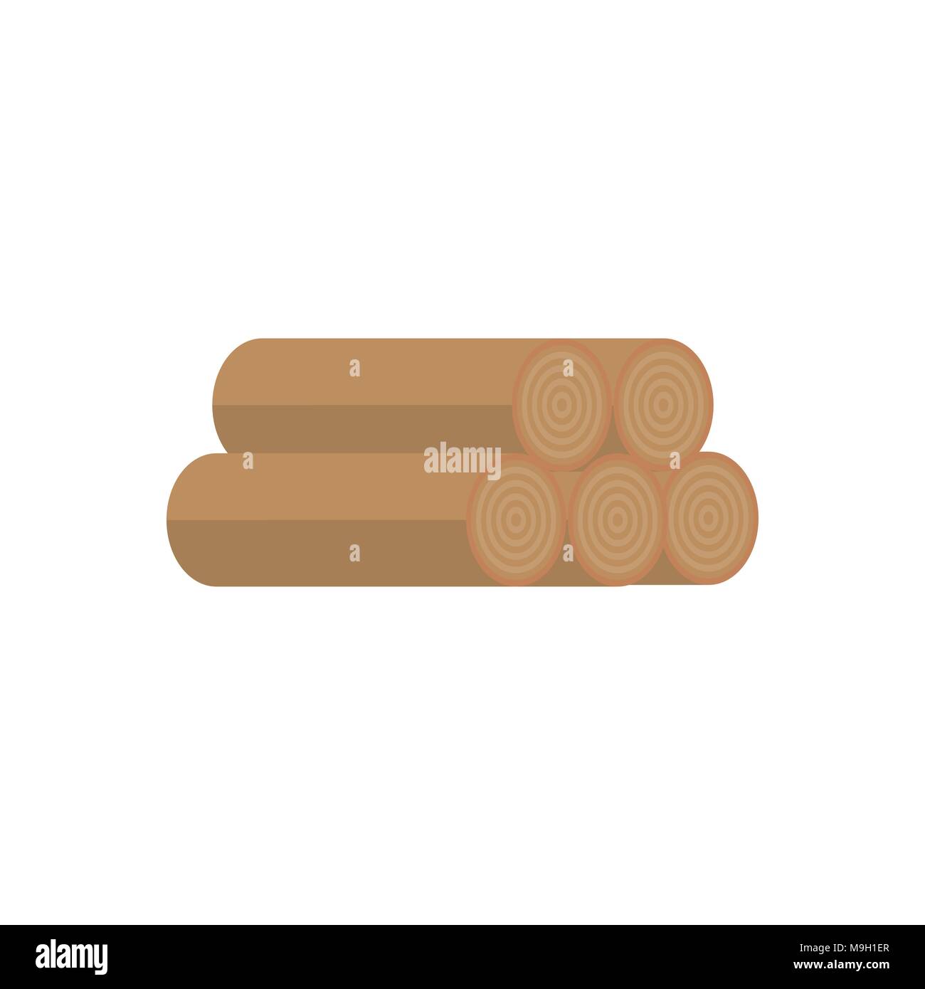 Logs of Trees Icon. Isolated on Green Background. Trendy Flat Style ...
