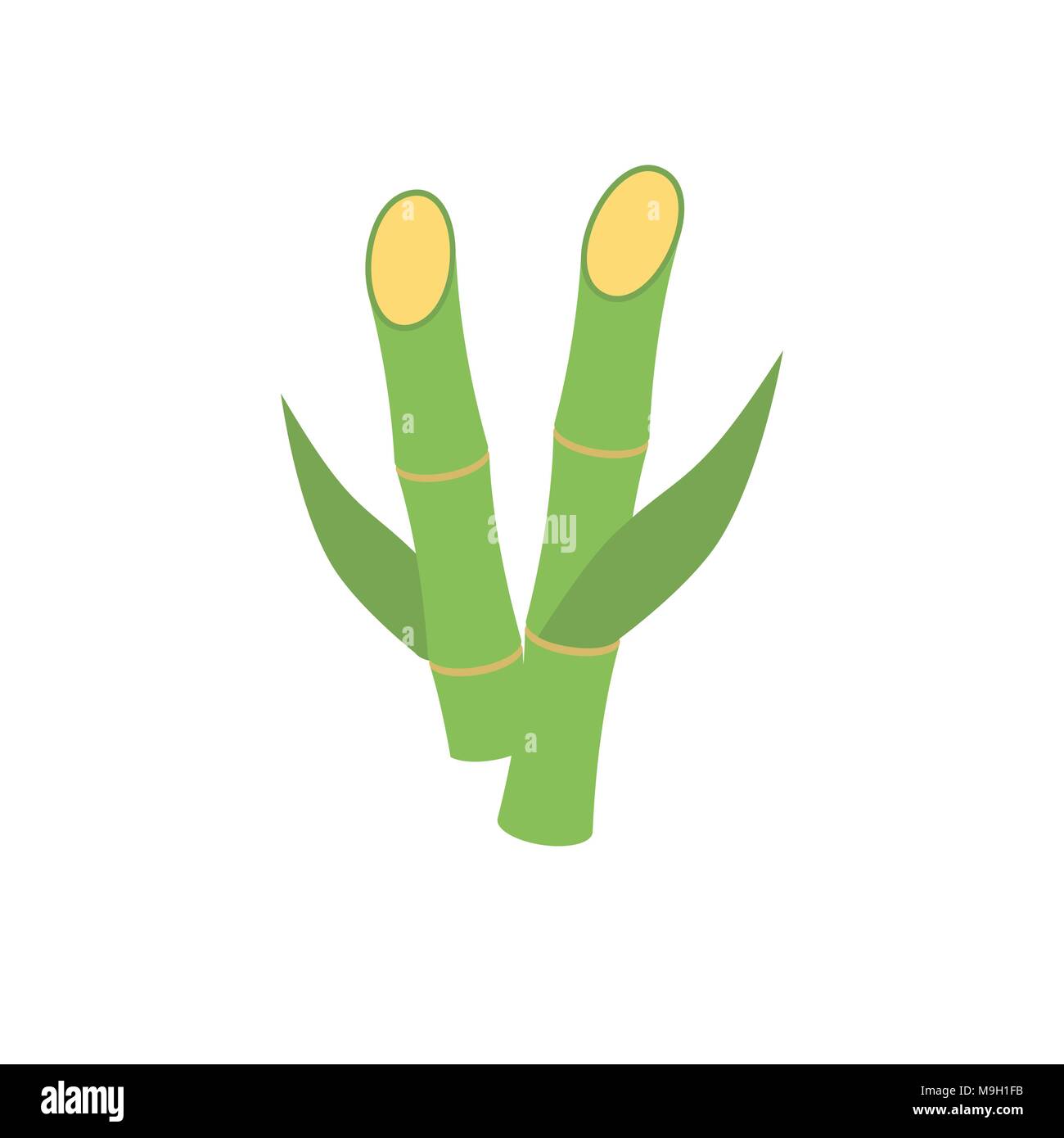 Sugar Cane Icon. Isolated on Green Background. Trendy Flat Style Stock ...