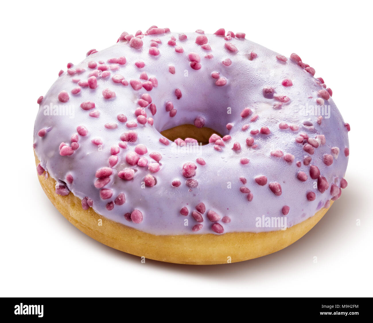 Purple sweet donut isolated on white background Stock Photo - Alamy