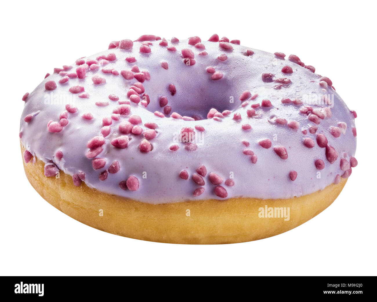 Purple sweet donut isolated on white background Stock Photo - Alamy
