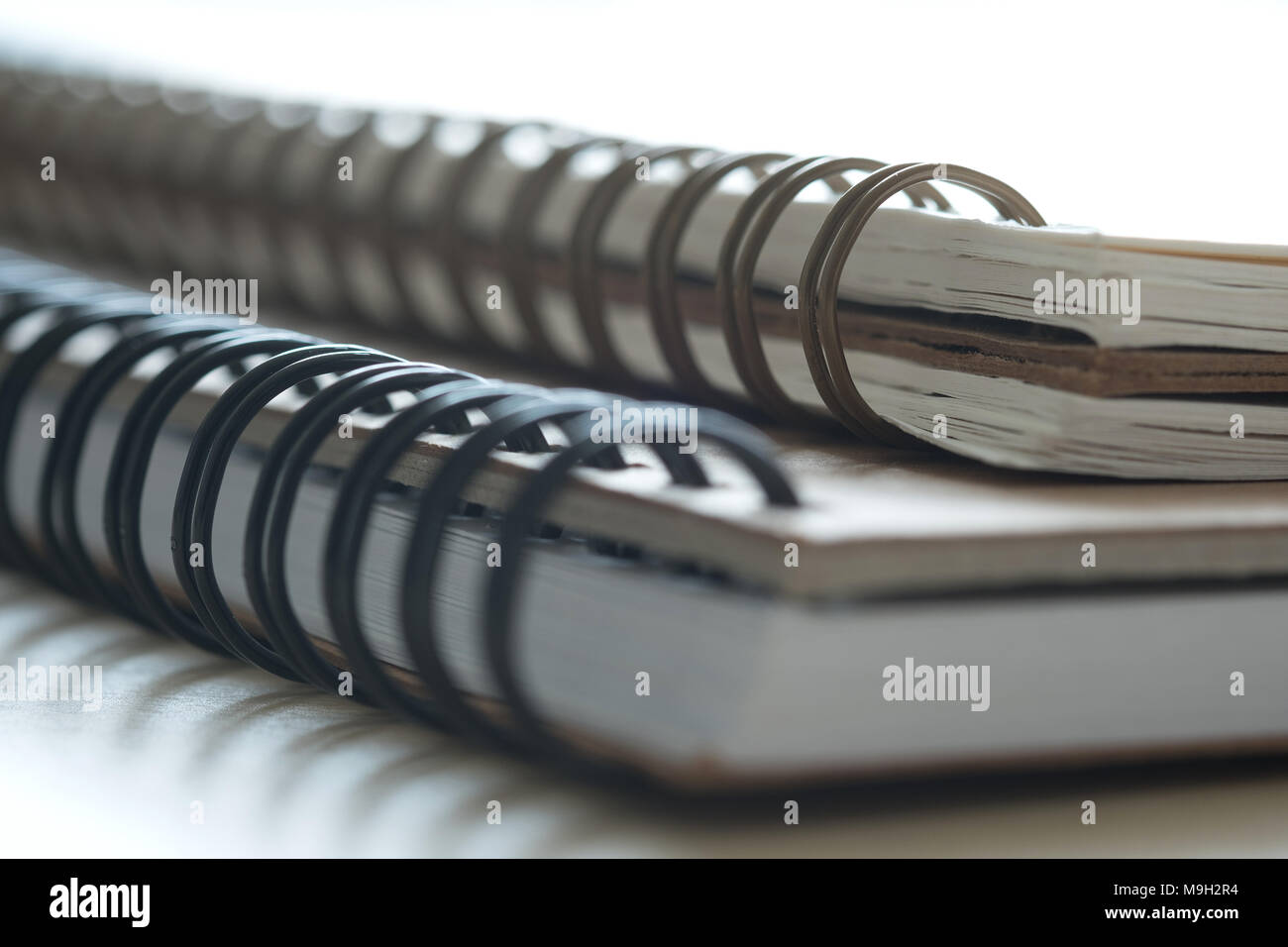 Extreme closeup of a spiral notebook closeup notepad as mockup for your ...