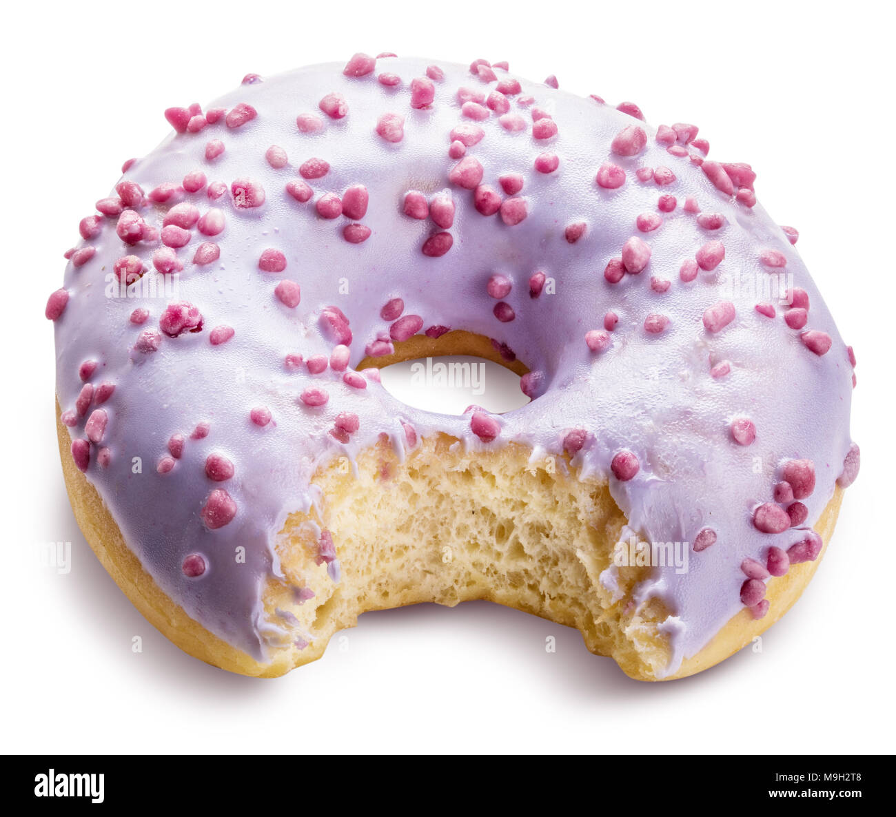 Purple sweet donut isolated on white background Stock Photo - Alamy