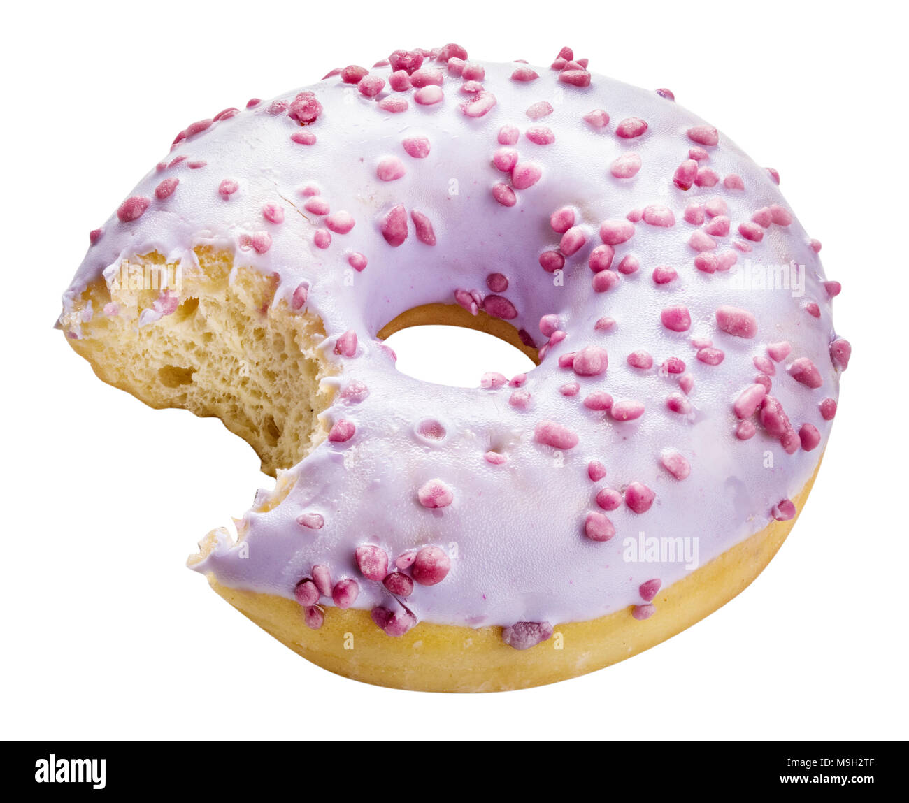 Purple sweet donut isolated on white background Stock Photo - Alamy