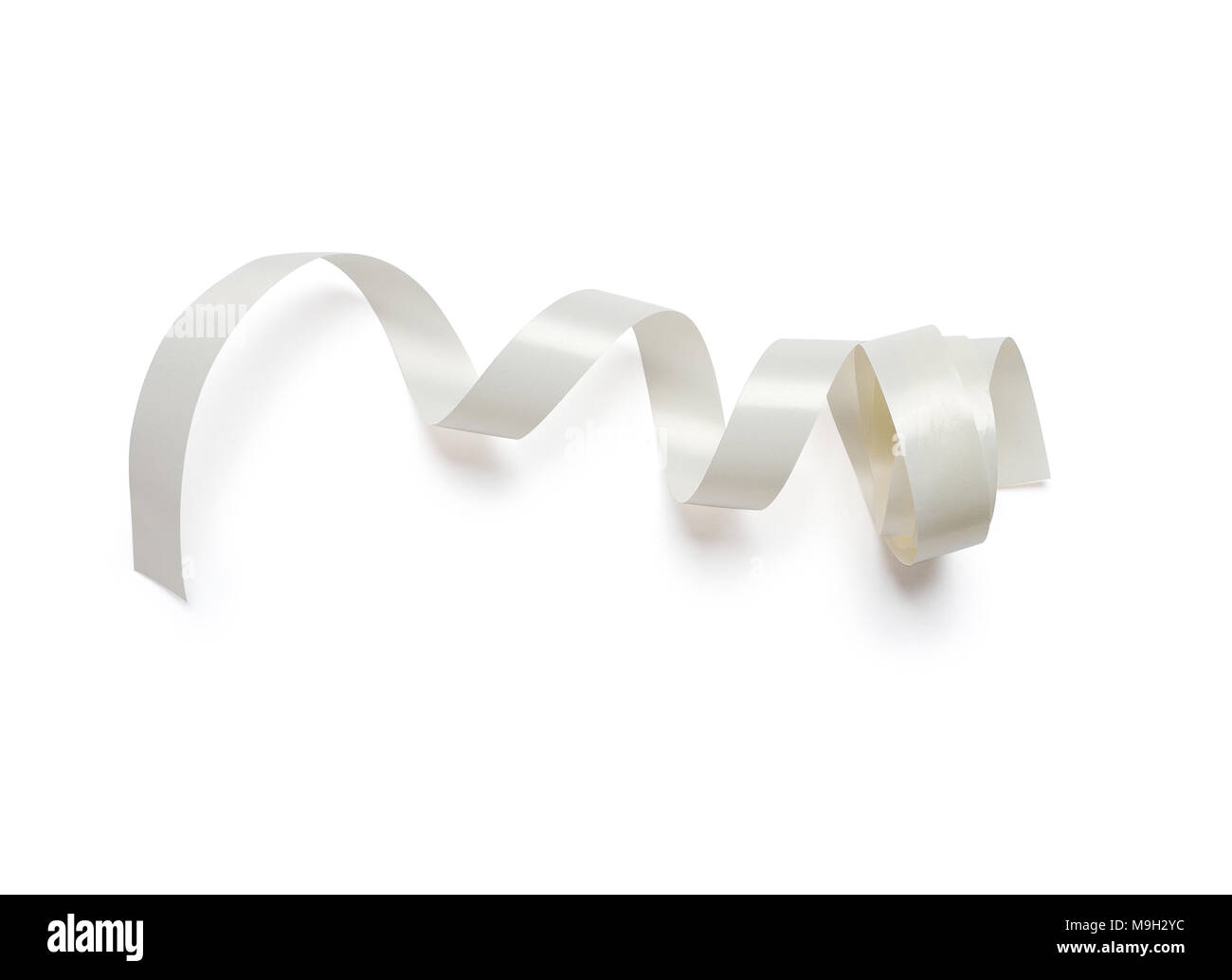 Vintage white ribbon isolated clipping mask on white background, top ...