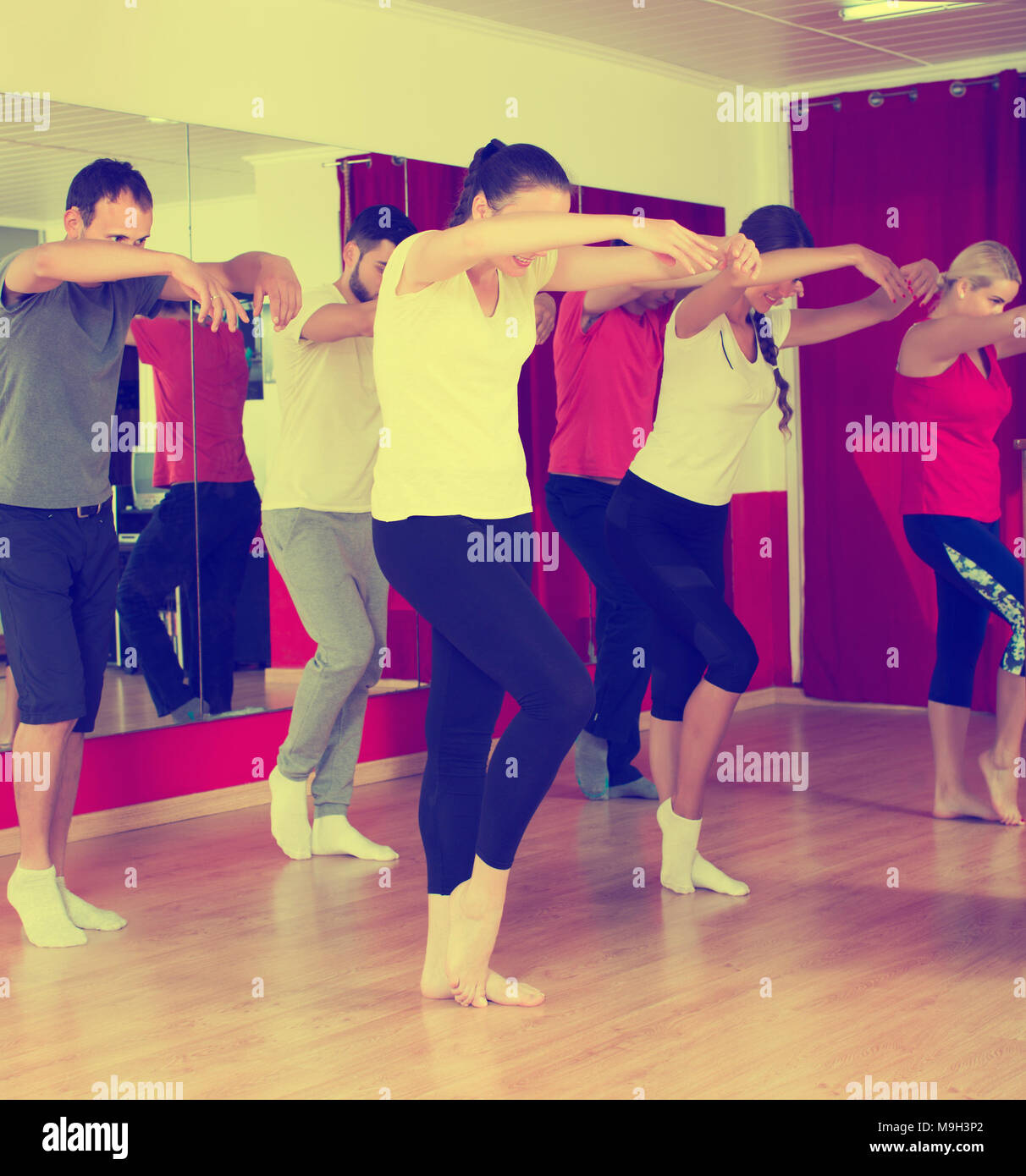Adult couples dancing contemp in studio smiling and having fun Stock ...