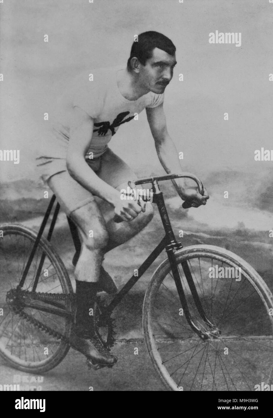 Portrait of the english cyclist Arthur Linton ( 1872 - 1896 ...