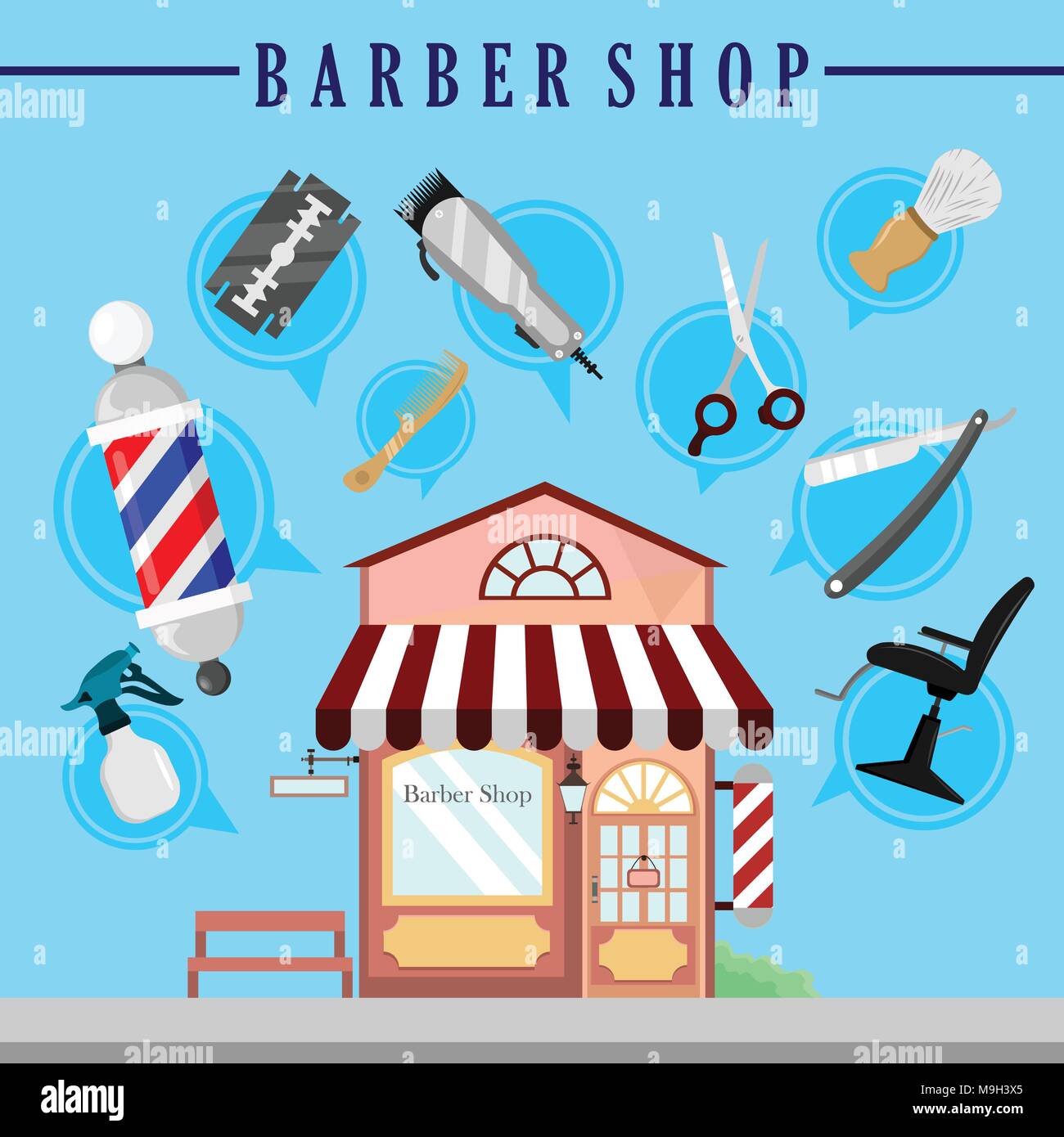 Barbershop Infographic Background Vector Illustration Graphic Design ...