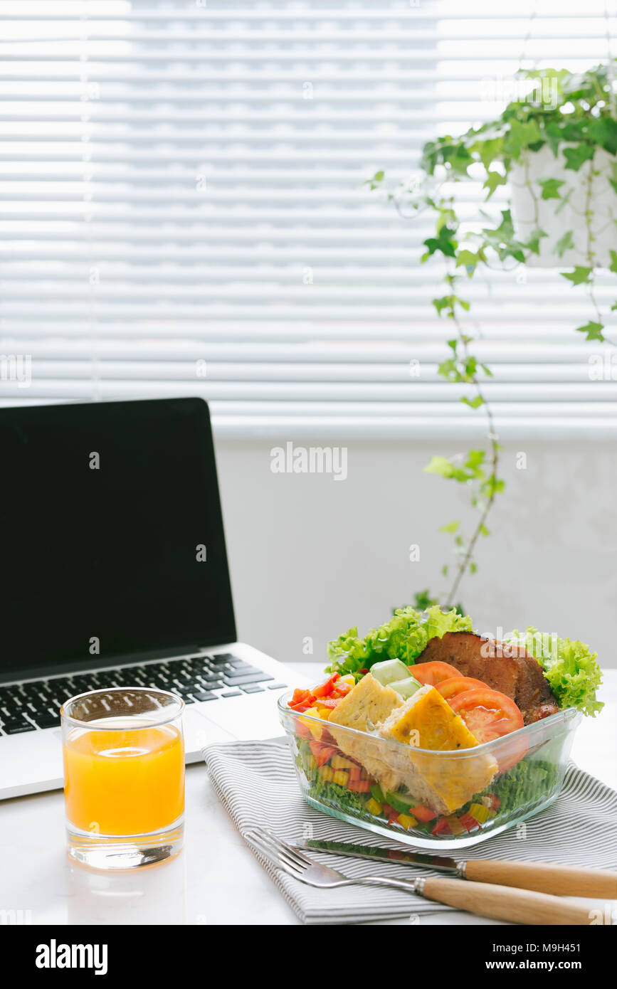 Food in the office. Healthy lunch for work Stock Photo - Alamy