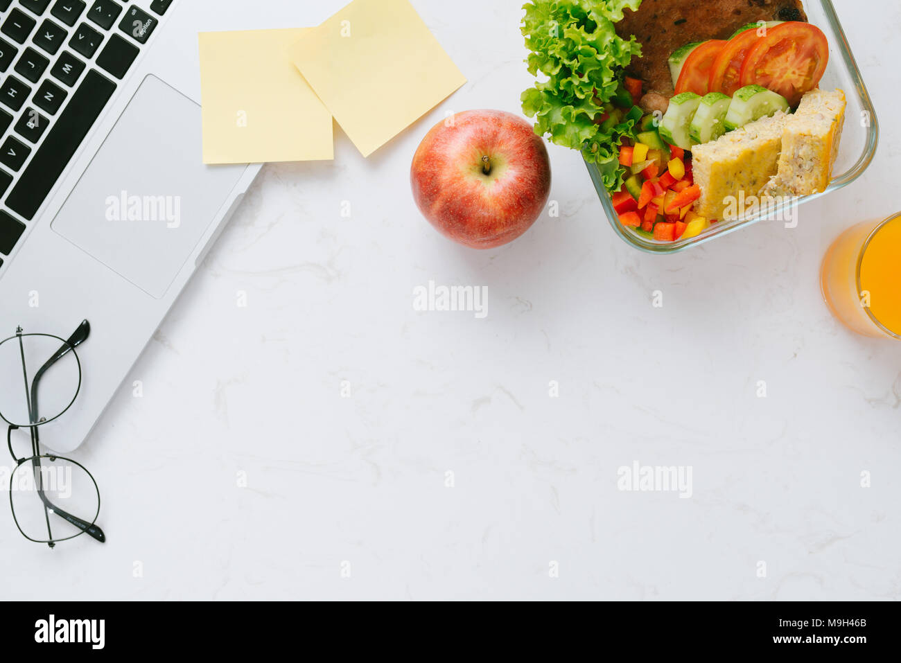 Food in the office. Healthy lunch for work Stock Photo - Alamy