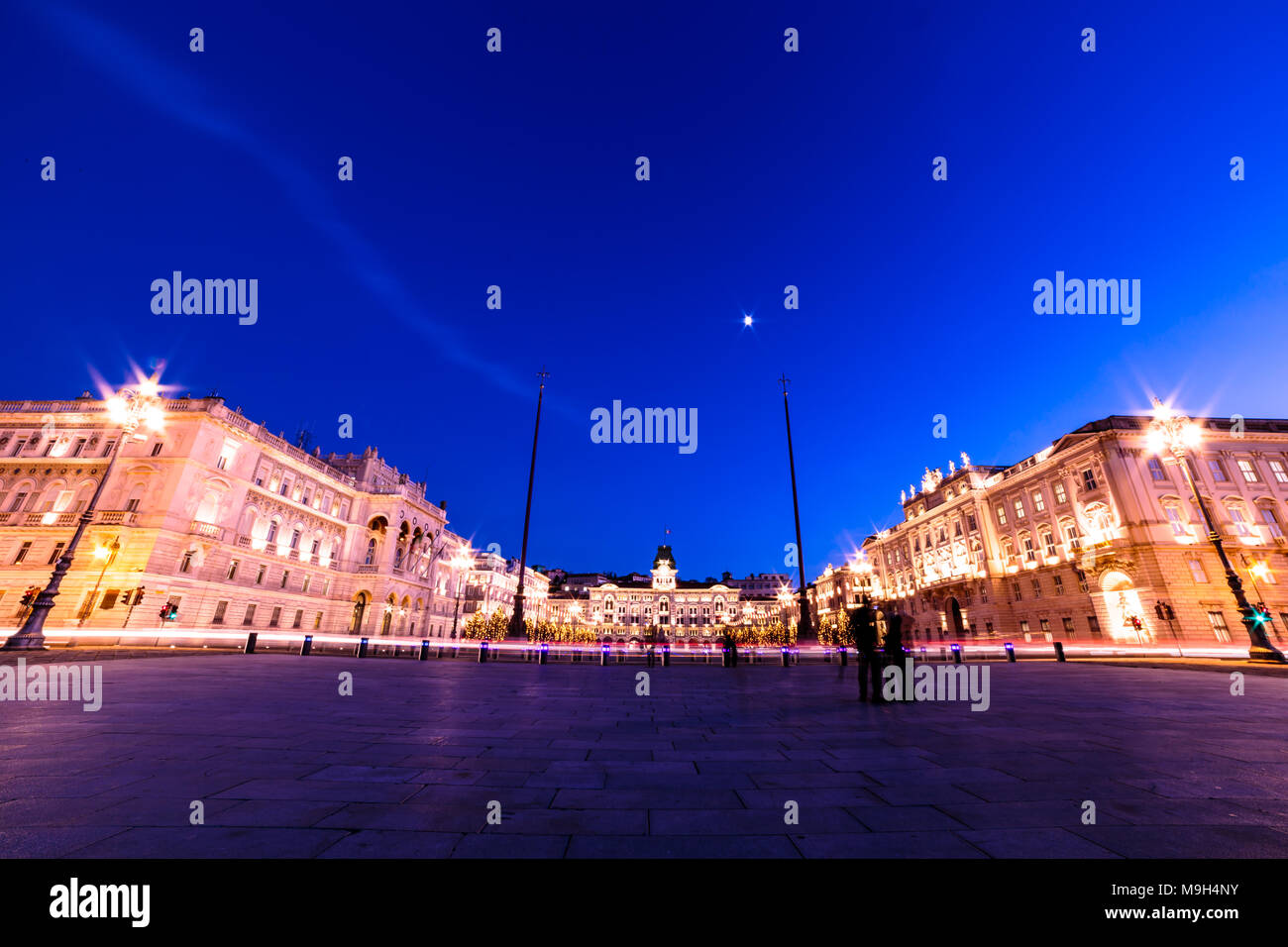 the beautiful square of Trieste with Christmas trees Stock Photo - Alamy