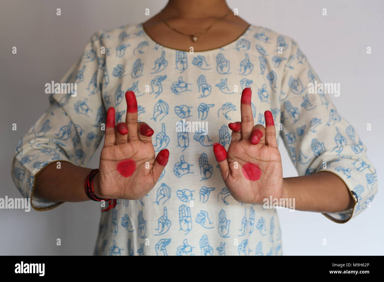 mudra or hand gesture used in indian classical dance Stock Photo - Alamy