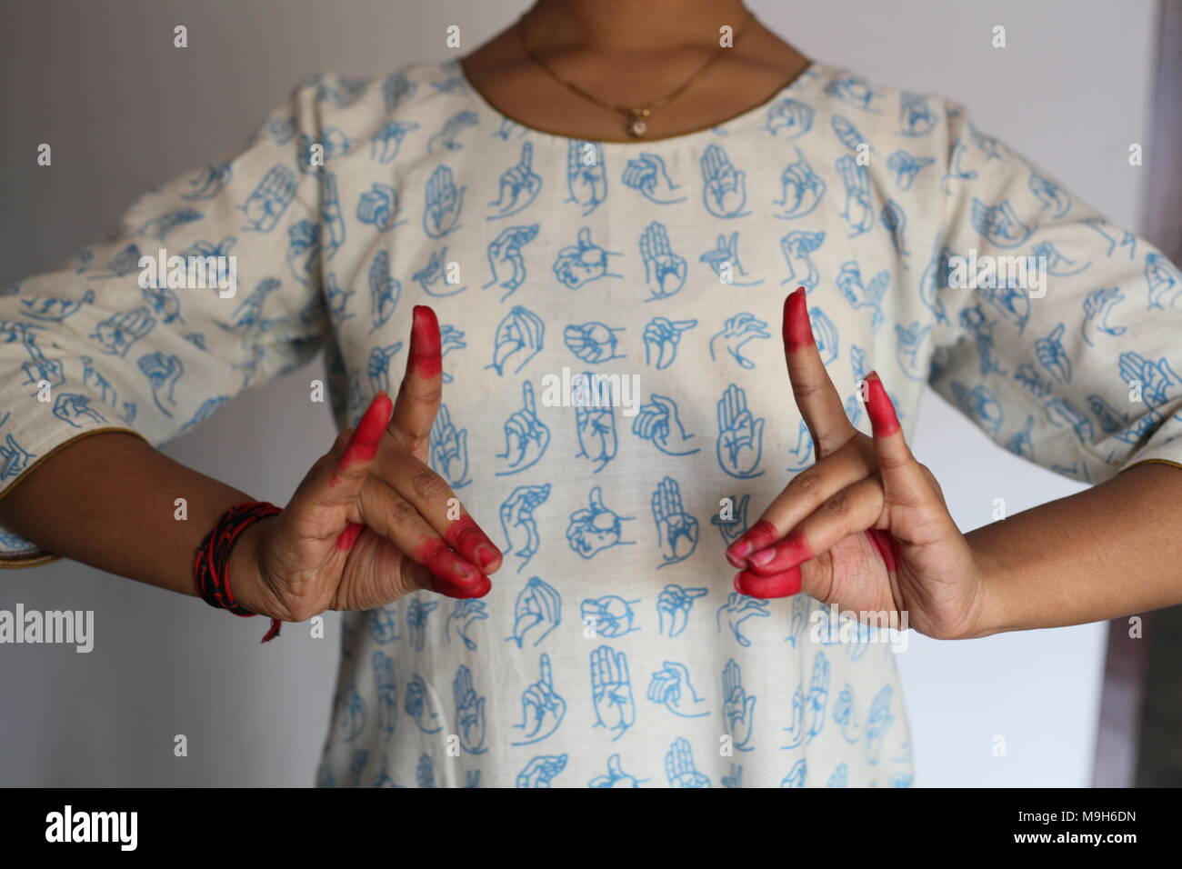 mudra or hand gesture used in indian classical dance Stock Photo - Alamy