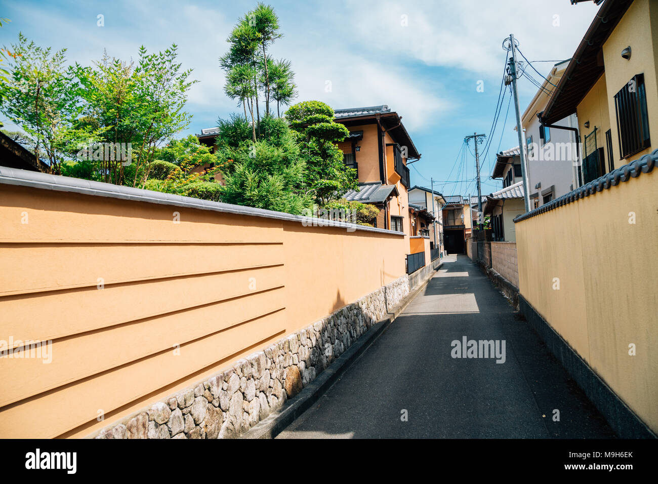 Japanese style residential building area in Fukuoka, Japan Stock Photo ...
