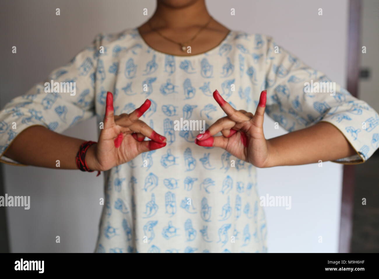 mudra or hand gesture used in indian classical dance Stock Photo - Alamy