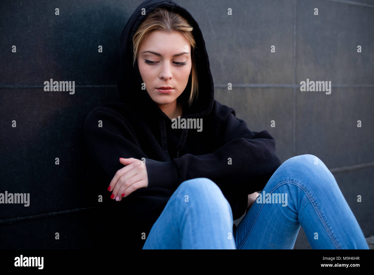 Sad girl portrait hi-res stock photography and images - Alamy