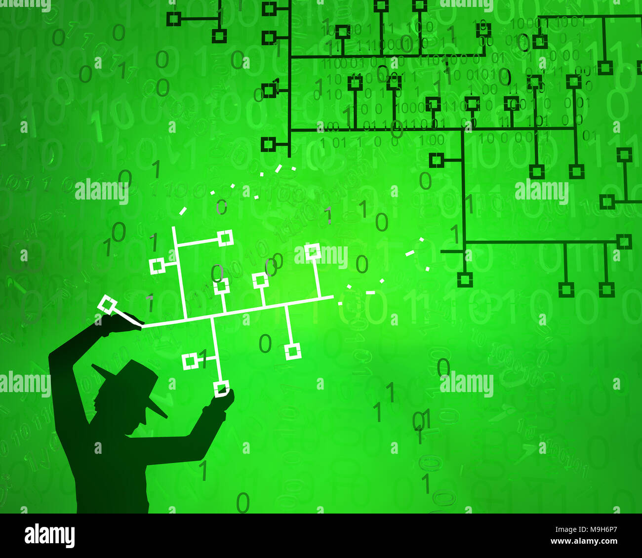 Spy shadow figure breaking system structure fragment, cyberspace ...