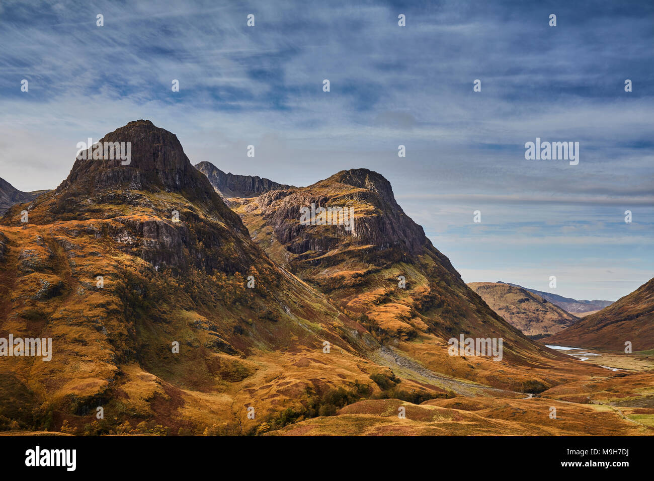 The Three Sisters in the autumn, Glen Coe, Scottish highlands, Scotland ...
