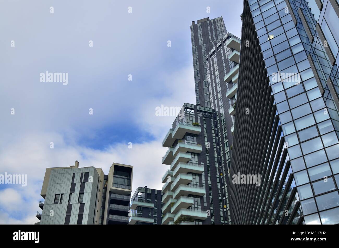 Milan, Lombardy region Italy. 31 December 2017. The skyscrapers of ...