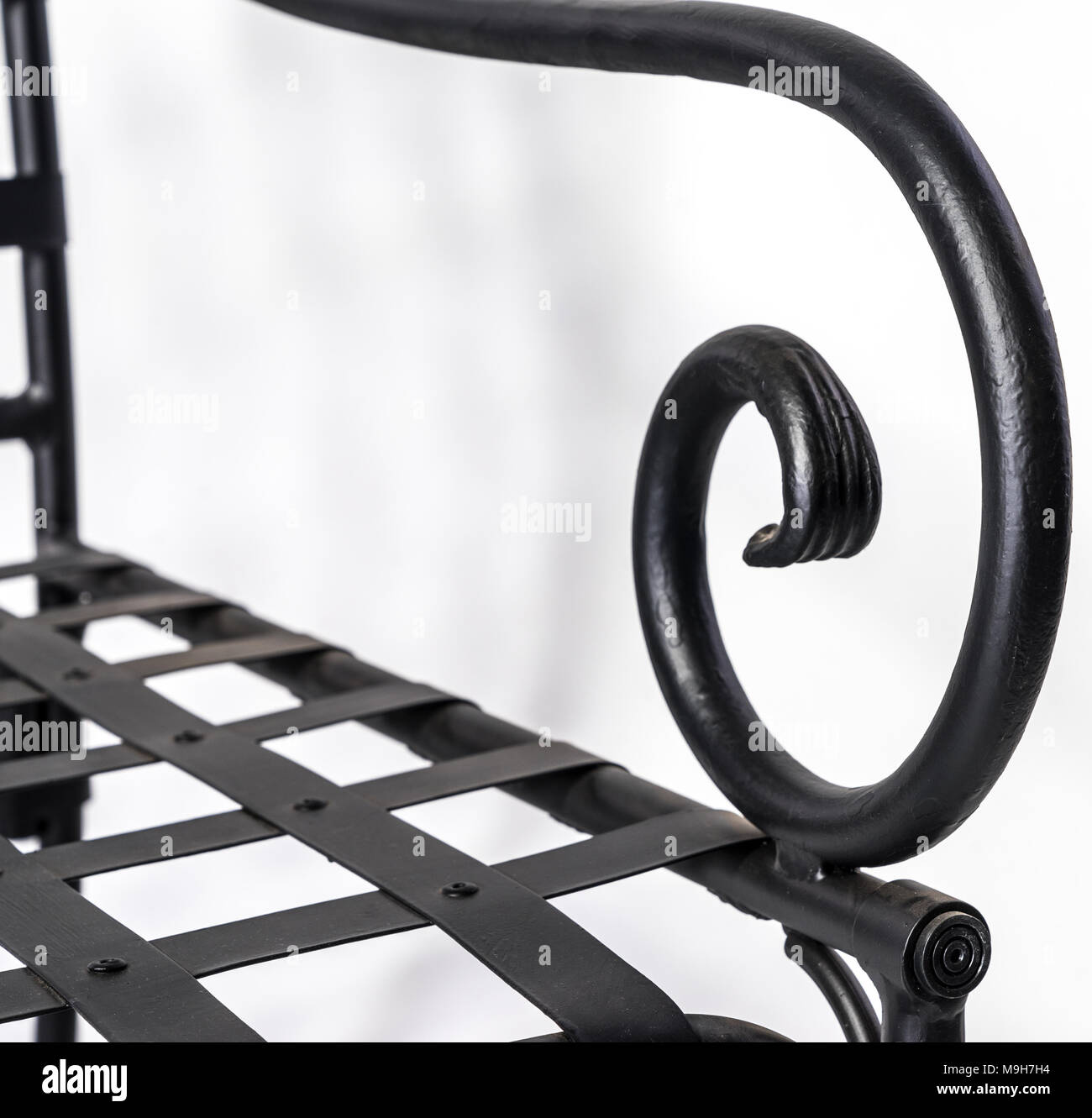 Beautiful, curved details, structure and ornaments of wrought iron ...