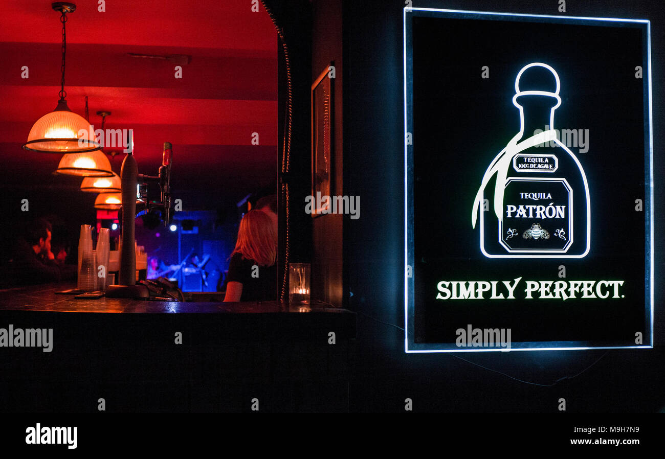 Patron simply perfect neon sign hi-res stock photography and images - Alamy